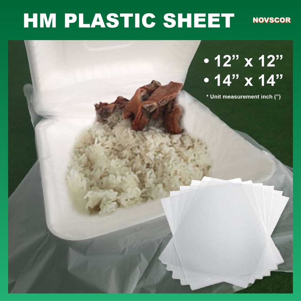 🍚 Lámina De Plástico HM | 12 " X 14 " X 2,5 KG Bungkusan Nasi Hoja Para ...
