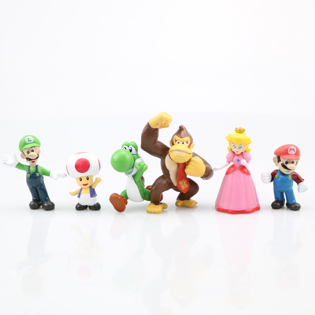12pcs 6 Unids/set MINI Super Mario Bros Figuras Princesa Luigi Yoshi ...