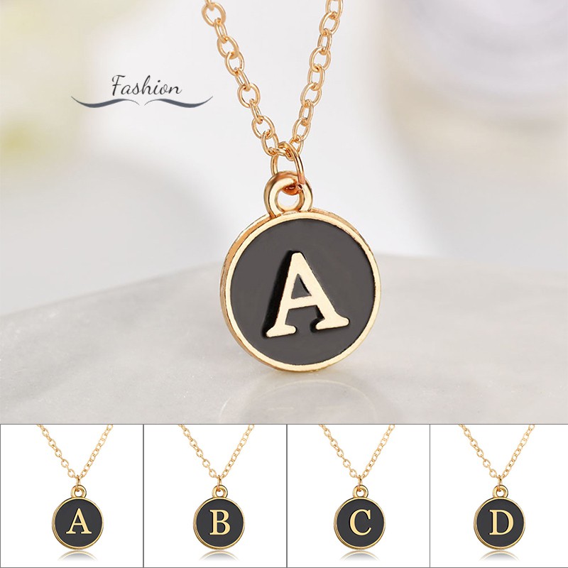 Dc tiktok Collar De 26 Letras Inglesas Colgantes Collares De Aleación ...
