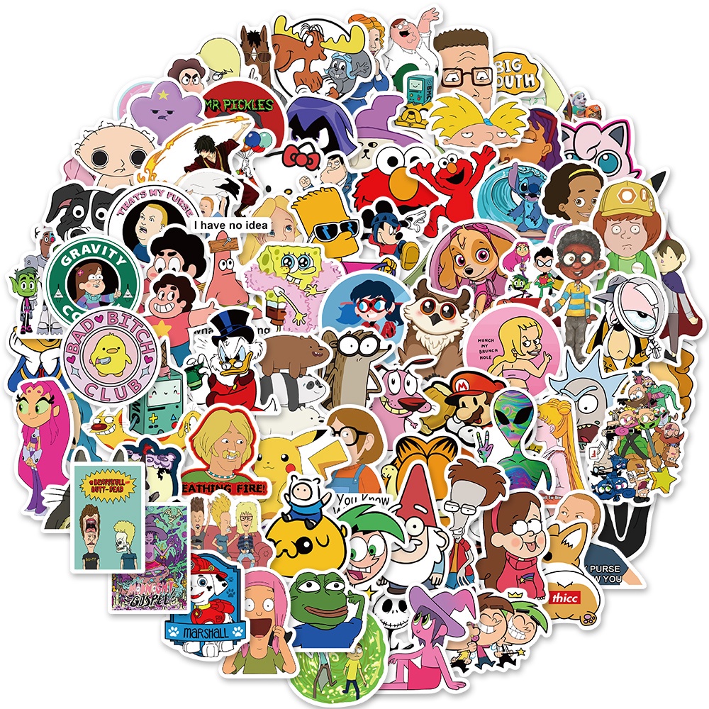 101 pcs various dibujo animado character collection series stickers PVC ...