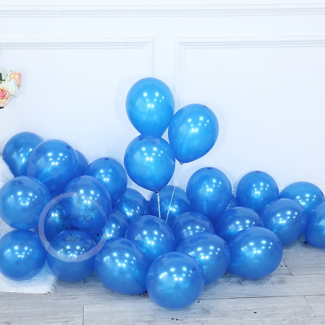 20 Pzs Globos Azules De 10 Pulgadas Azul Metálico Redondo Globo Para ...