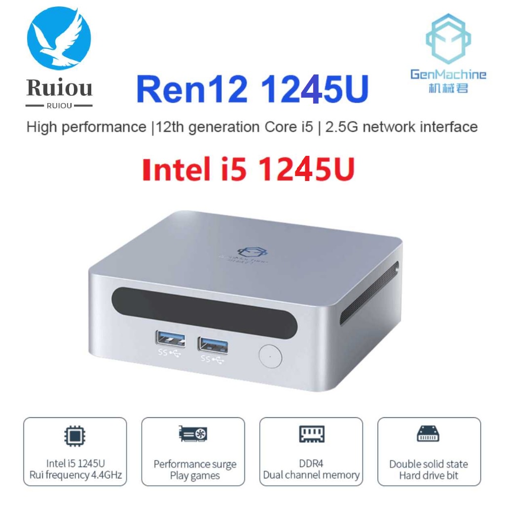 GenMachine Intel 12o i5 1245U MINI PC Windows11Pro lris Xe Gráficos ...