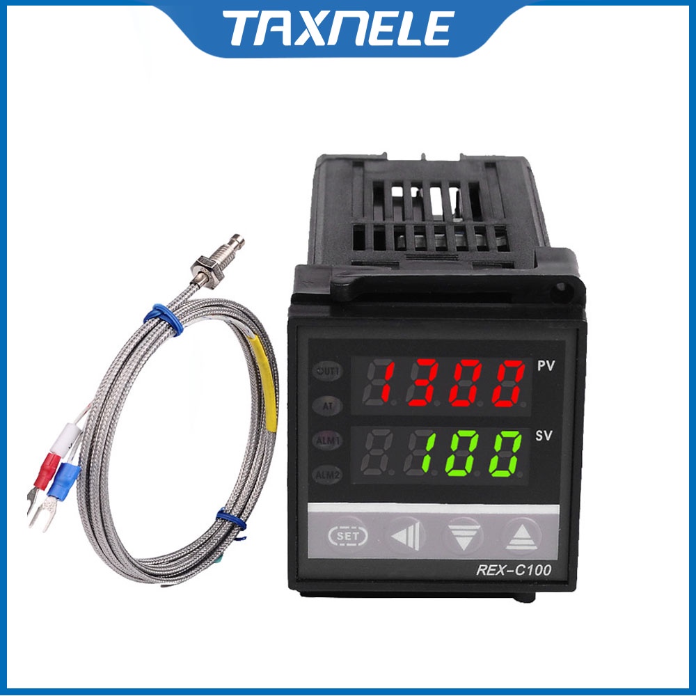 Controlador De Temperatura PID Digital Dual REX-C100 Con Termopar De Sensor K , Salida De Relé ...