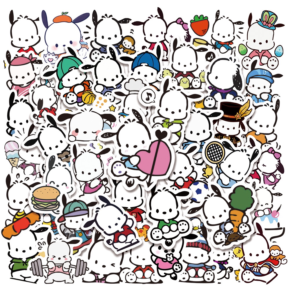 50pcs Lindo Sanrio Stickers Hello Kitty Kuromi Mi Melodía Sticker De ...