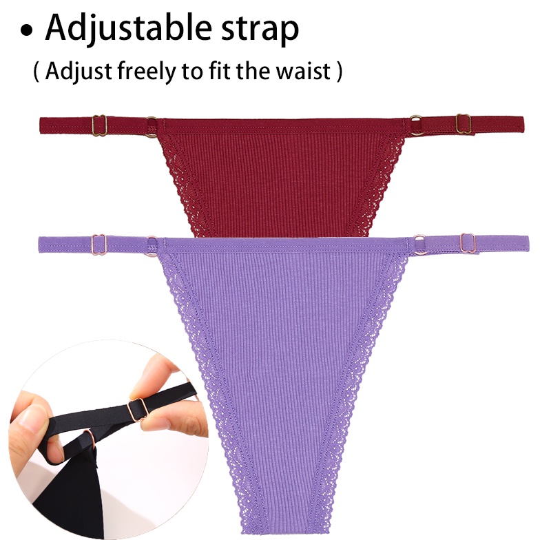 Cute Byte 2 Unids/Set Ajustable Algodón Mujeres Bragas Sexy Encaje ...