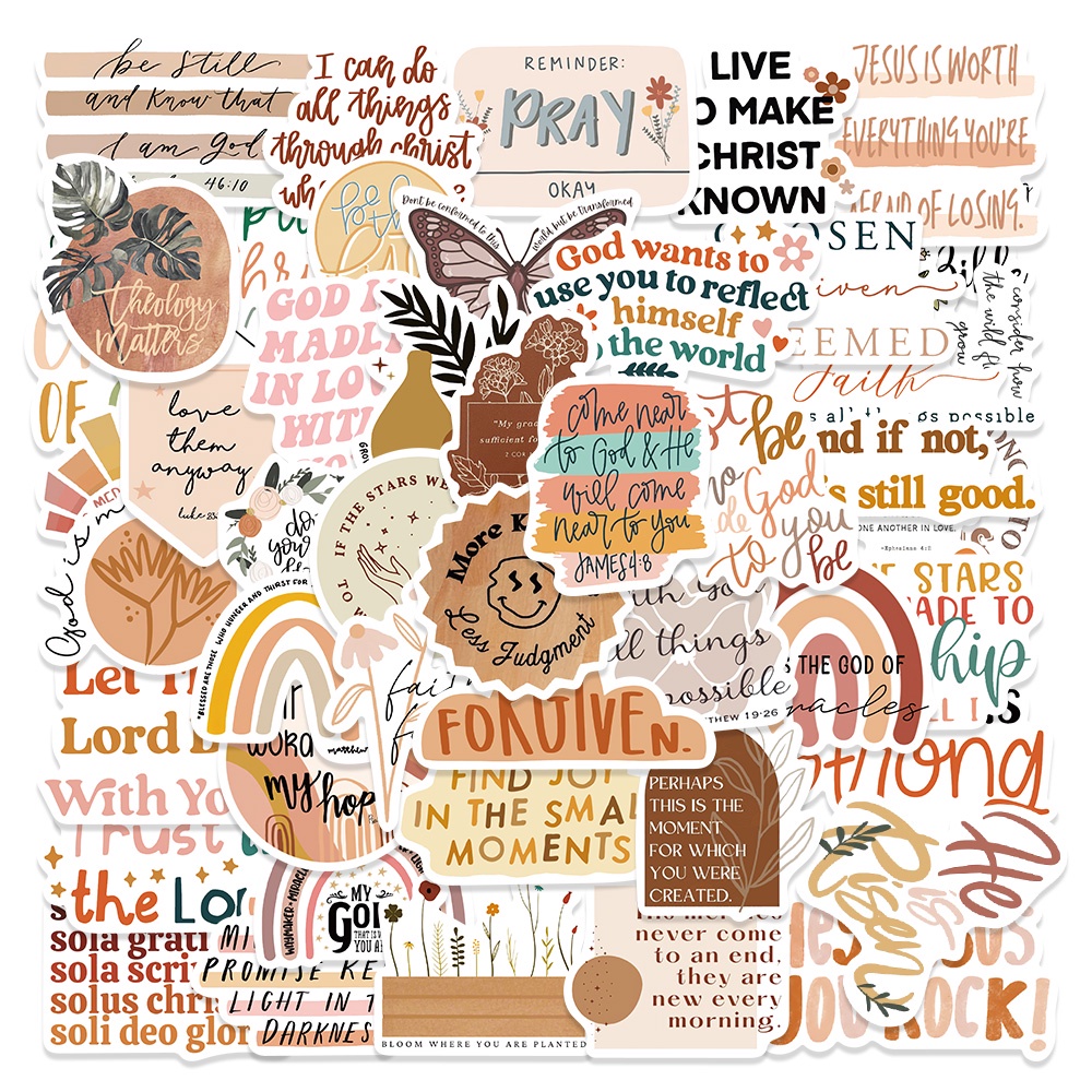 50pcs Jesús Pegatinas Cristianas De La Biblia Religiosa Fe Cruz ...