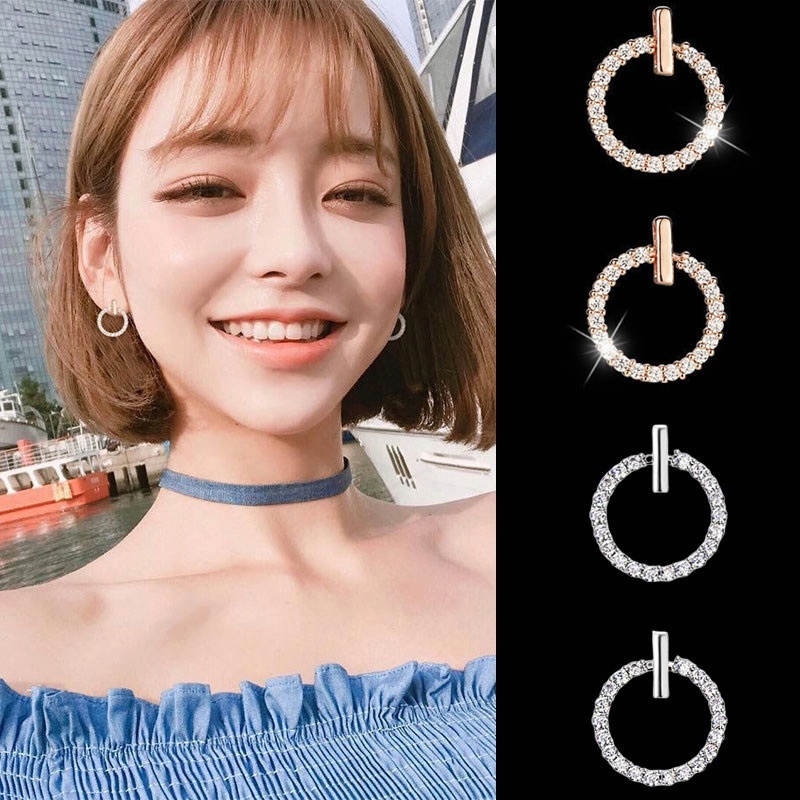 Aros Genuinos De Plata s925 Circón Brillante Exquisitos Joyería DIY Regalo | Shopee Chile