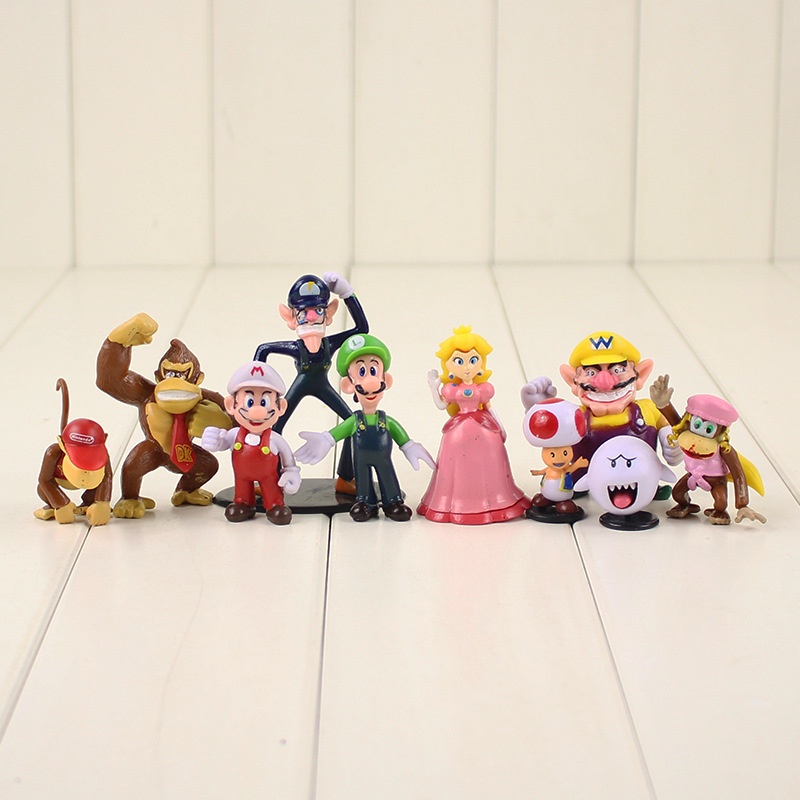 12pcs 6 Unids/set MINI Super Mario Bros Figuras Princesa Luigi Yoshi ...
