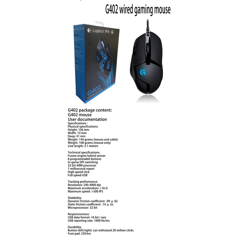 Logitech G707 G703 G306 Ratón Inalámbrico Para Juegos G407 G402 G302 ...
