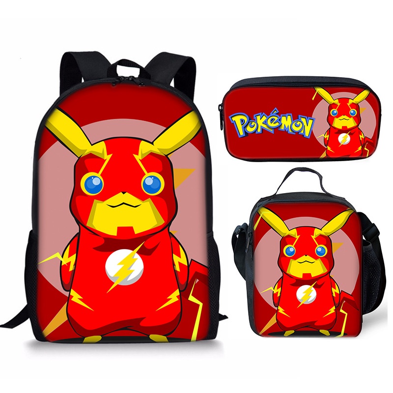 Pokemon Estudiante Pikachu Bolsa Escolar De Dibujos Animados Anime Tres ...