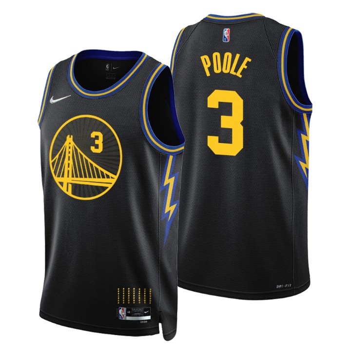 Golden State Warriors Jordan Poole #3 2021-22 City Edition Black Jersey ...