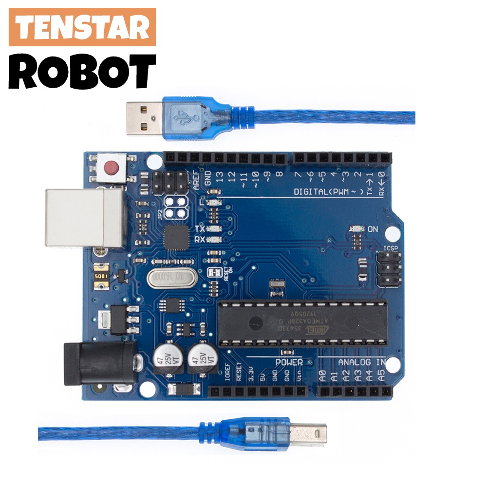 UNO R3 Atmel ATMEGA328P Tablero Compatible Plug and Play (No Es Necesario Descargar Arduino ...