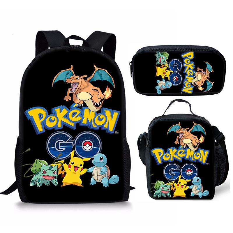Pokemon Estudiante Pikachu Bolsa Escolar De Dibujos Animados Anime Tres ...