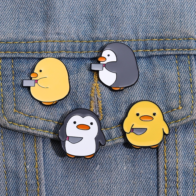 Divertido Pato Amarillo Esmalte Pin Broches Lindo Enojado Broche De ...