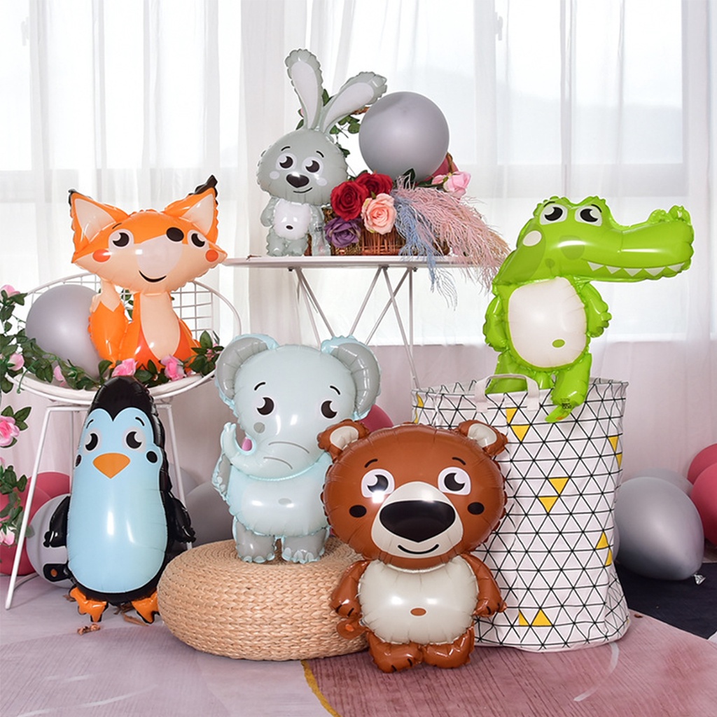 12 Globos De Animales De Dibujos Animados Oso Marrón Conejo Panda ...