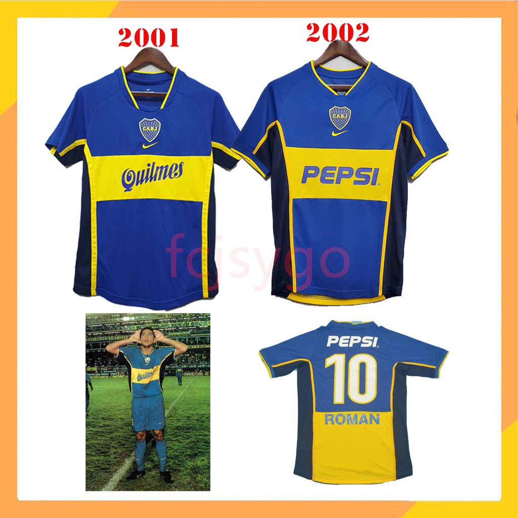 Boca Juniors CABJ 2001 2002 Camiseta De Fútbol En Local Camisa RIQUELME ...