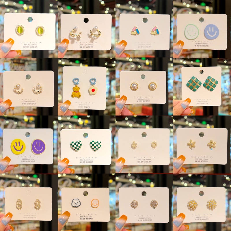 Nuevos Aros De Perlas Para Las Mujeres Set 925 Aguja De Plata Piercing ...