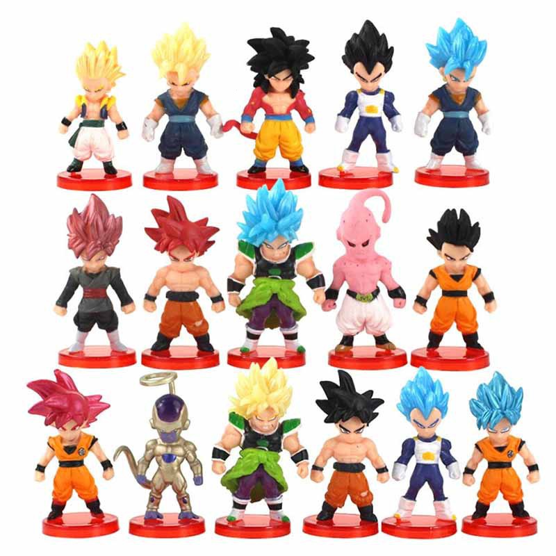 16 Piezas/Lote Dragon Ball Z Figuras Son Goku Gohan Vegeta Troncos Buu ...