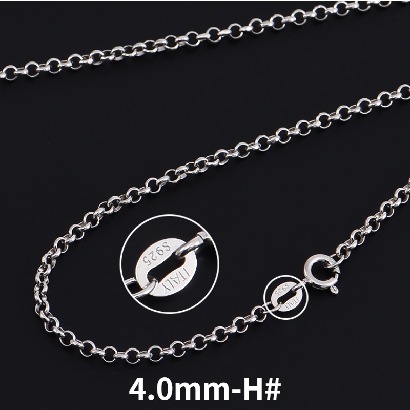 45-70cm S925 Collar De Plata Esterlina Hombres 2-4mm Cadena De Espesor Caja O Mujeres Colgante ...