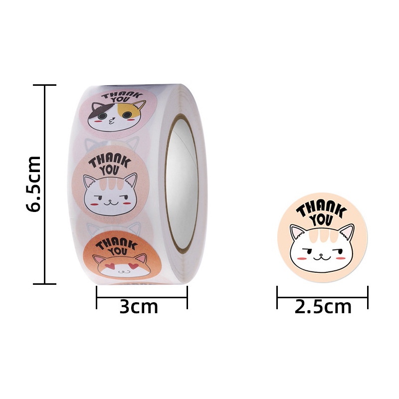 500 Unids/Rollo Stickers De Agradecimiento De Animales De Dibujos ...