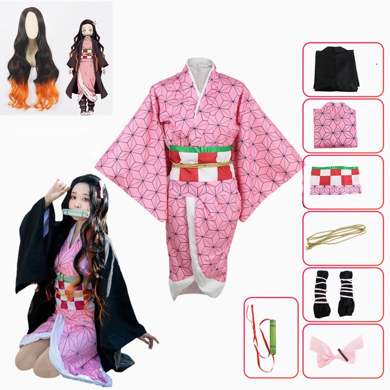 Anime Demon Slayer Kamado Nezuko Cosplay Kimetsu No Yaiba Disfraz ...