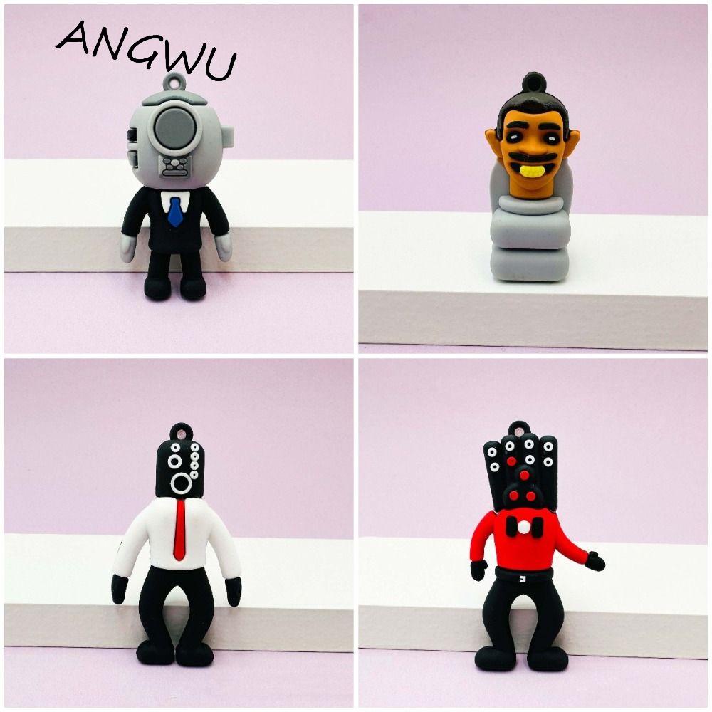 Angwu Skibidi Bop Keychians Toilet Anime Man Llavero Bolso Colgante