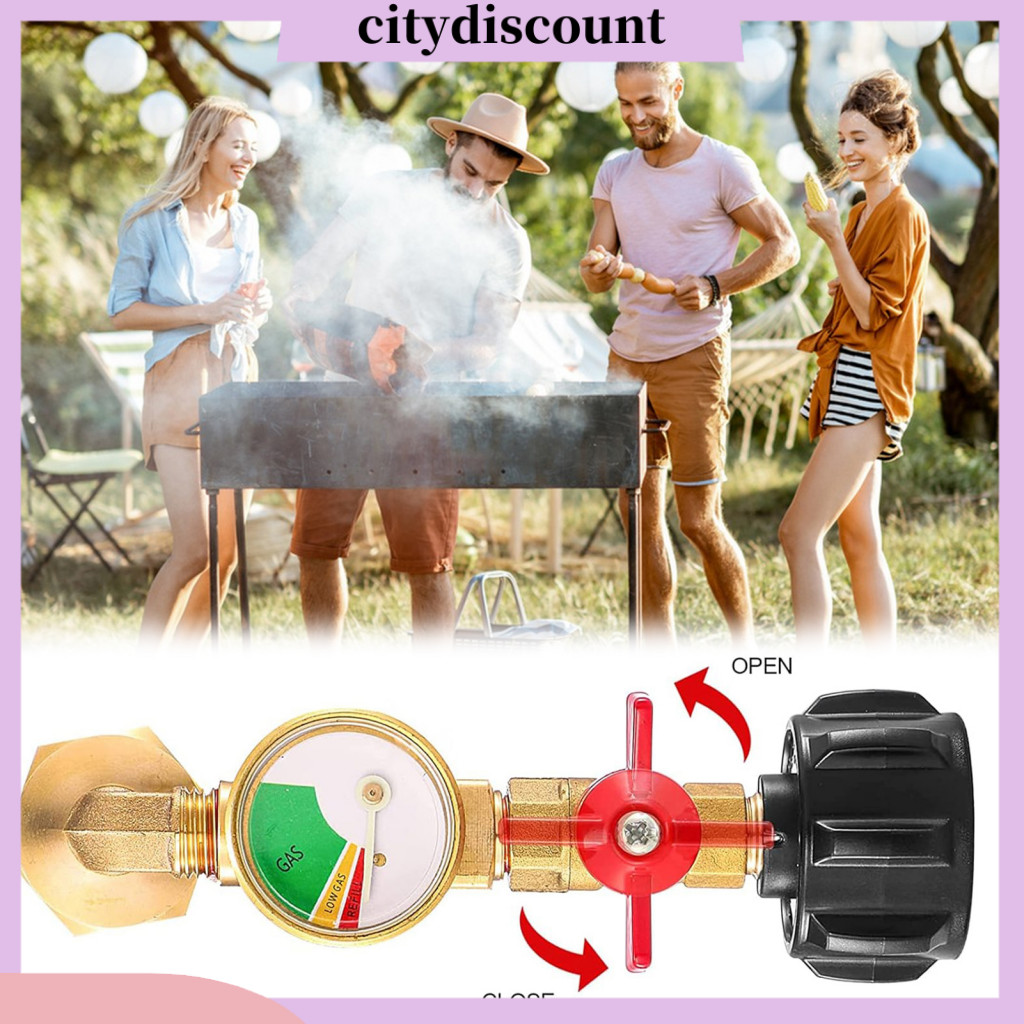 Qcc1 Propane Filling Adapter Easy-fill 90-degree Refill with Tank Gauge ...