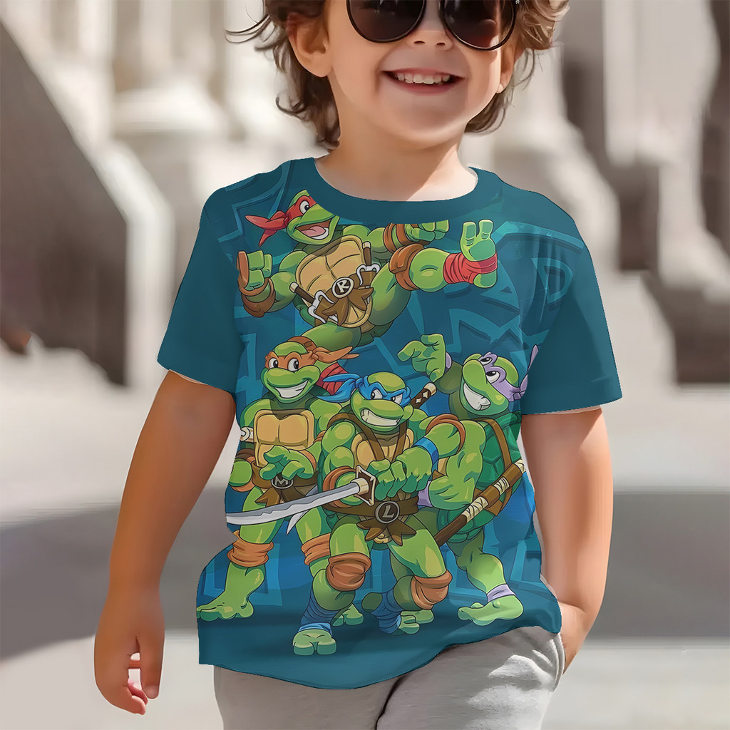 Impresión 3D Teenage Mutant Ninja Turtles Bebé Tops Dibujo Animado TMNT Niños Niño Niña Polera ...