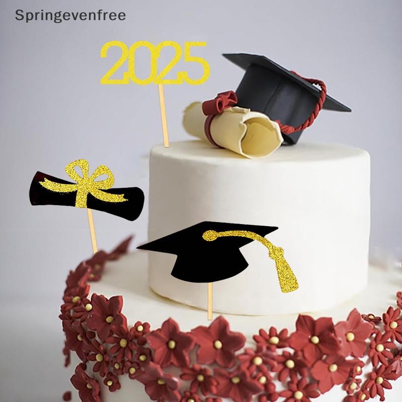SPEF 2025 Graduación Cupcake Toppers , 24PCS Alimentos/Aperitivos Picos Para La Fiesta De Mini ...