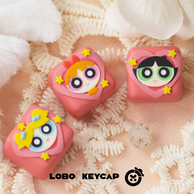 El Powerpuff Girls Keycap Lindo Dibujo Animado MX Interruptor 3D ...
