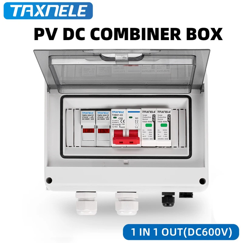 Caja combinadora solar fotovoltaica PV DC Protección contra sobretensiones y rayos 1 entrada 1 ...