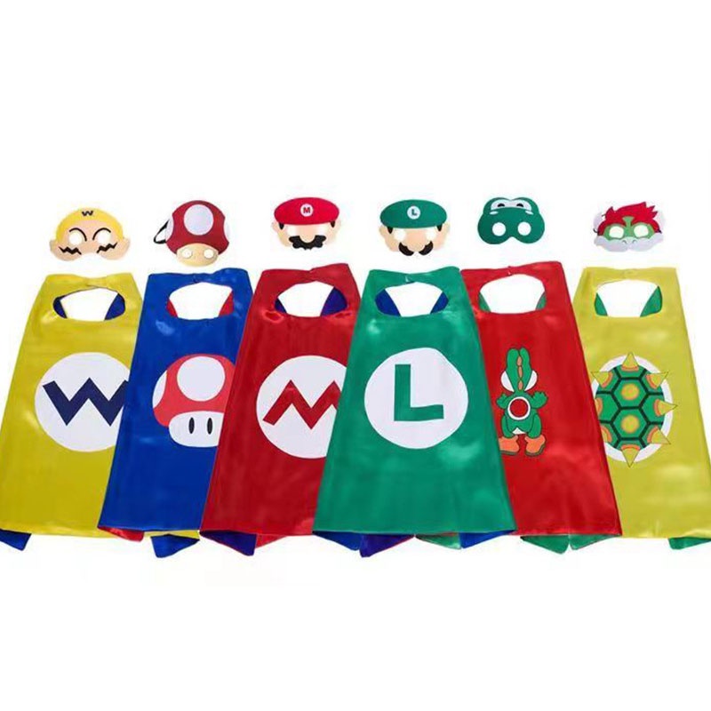 Super Mario Bros Niños Cosplay Capa Máscara Fiesta De Cumpleaños ...