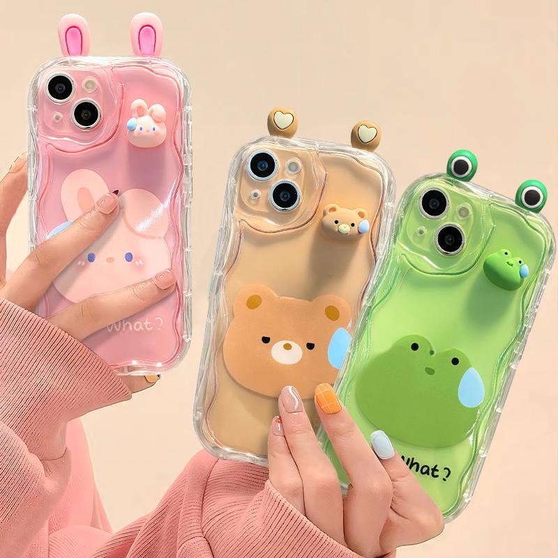 Adorable 3D Orejas Oso Conejo Feo Ojos De Rana Carcasa Para iPhone 11 ...