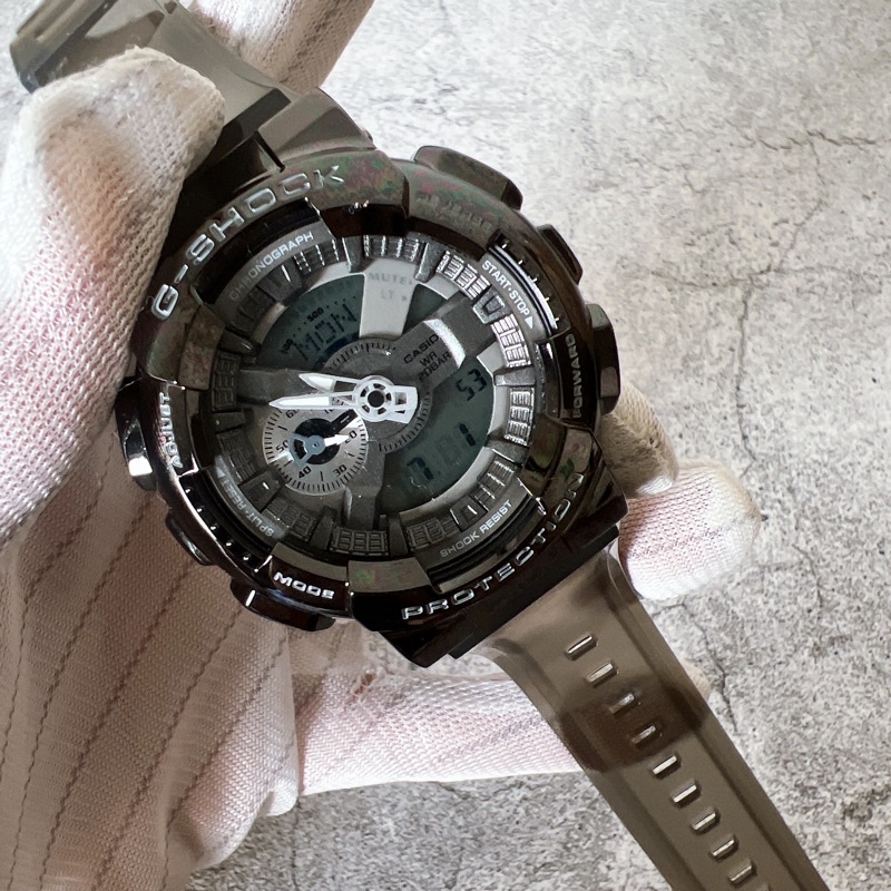 Casio G-Shock GM-110-1A Analógico Digital De Acero Inoxidable Bisel De ...