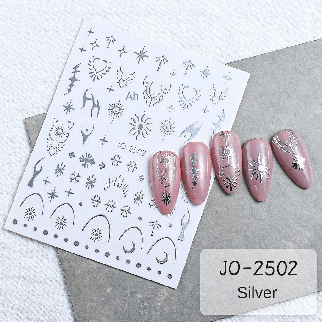 y2k Estilo Milenario Stickers De Arte De Uñas De Plata (Viene Con ...