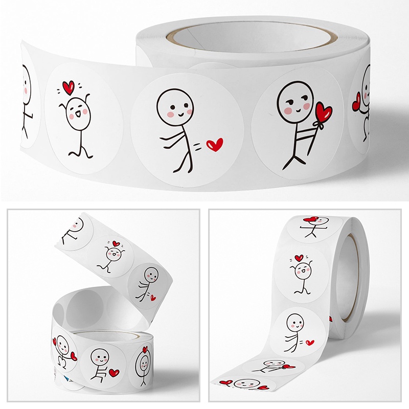 500 Hojas De Stickers De Stickman De Dibujos Animados Lindo Creativo ...