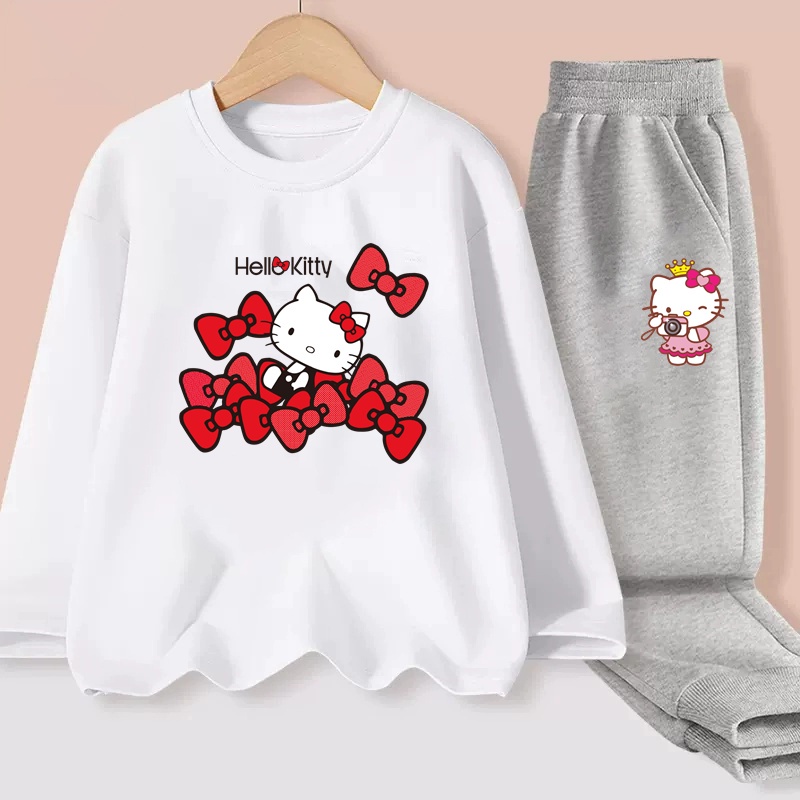 Lolocee Niñas Marca Conjunto Hello Kitty Ropa De Dibujos Animados Niños ...