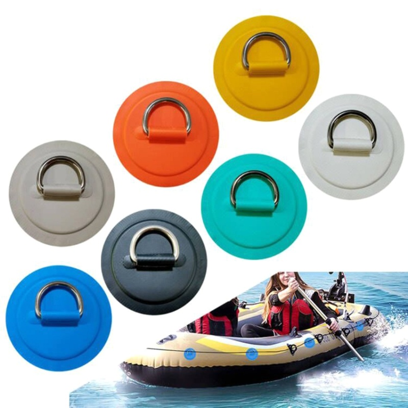 Star Acero Inoxidable D-Rings Pad Parches Para PVC Inflable Barco Balsa ...