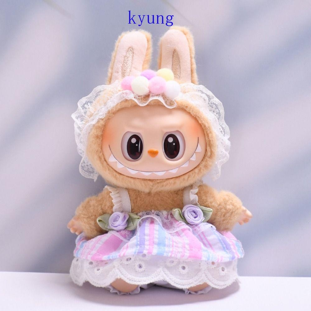 KYUNG Labubu Time Ropa De La Muñeca , Rosa Bola De Felpa Sentado Tela ...