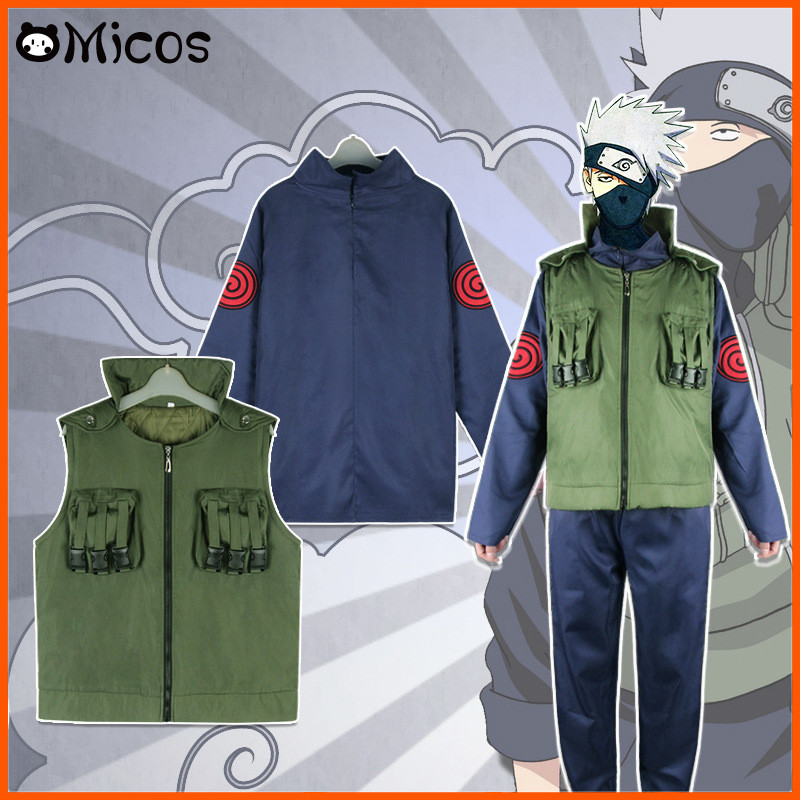 Anime cosplay Disfraz Japonés Ninja Coat Shinobi Hatake Kakashi Verde ...