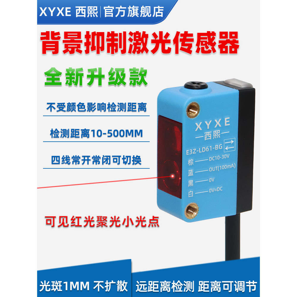 Sensor De Interruptor Fotoeléctrico De Supresión De Fondo Láser Cuadrado E3Z-D61-Bg T61 D62 Tipo ...