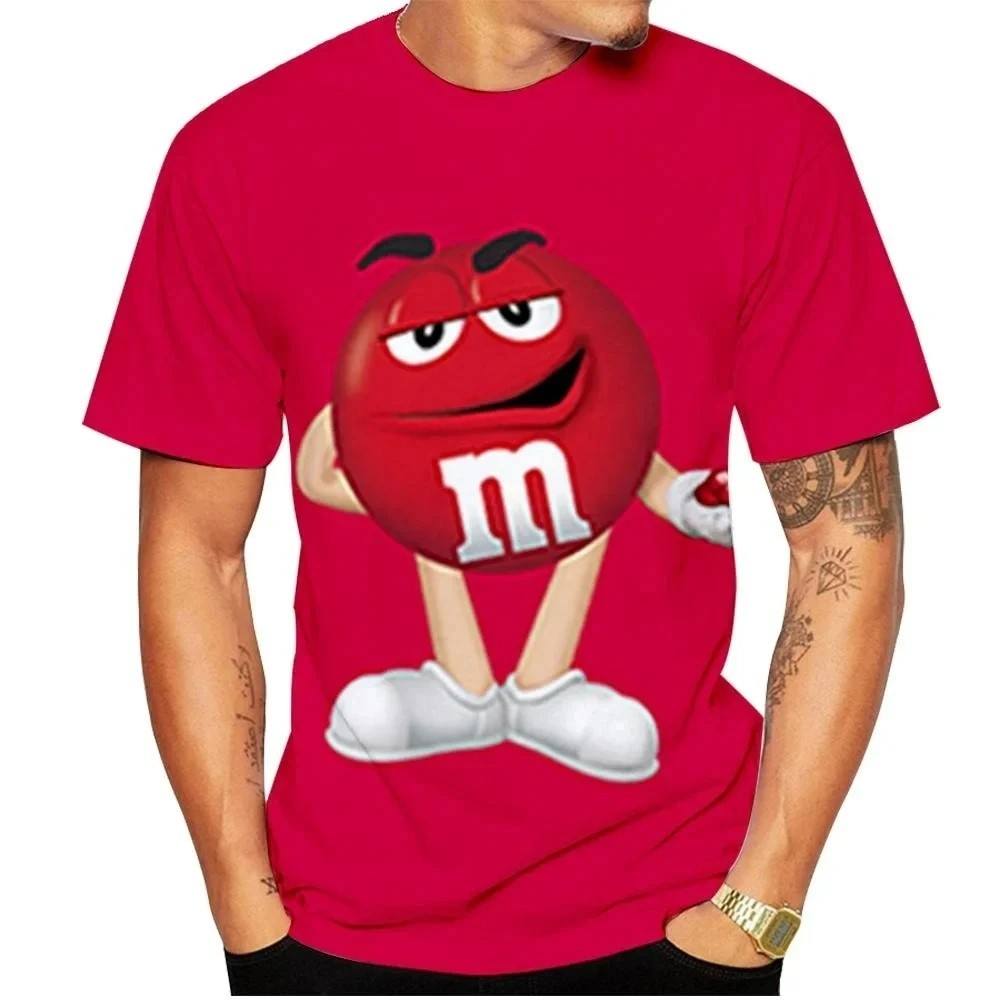 2024 Nuevo Divertido Mms Chocolate Bean Tshirt Impreso Hombres Patrón ...
