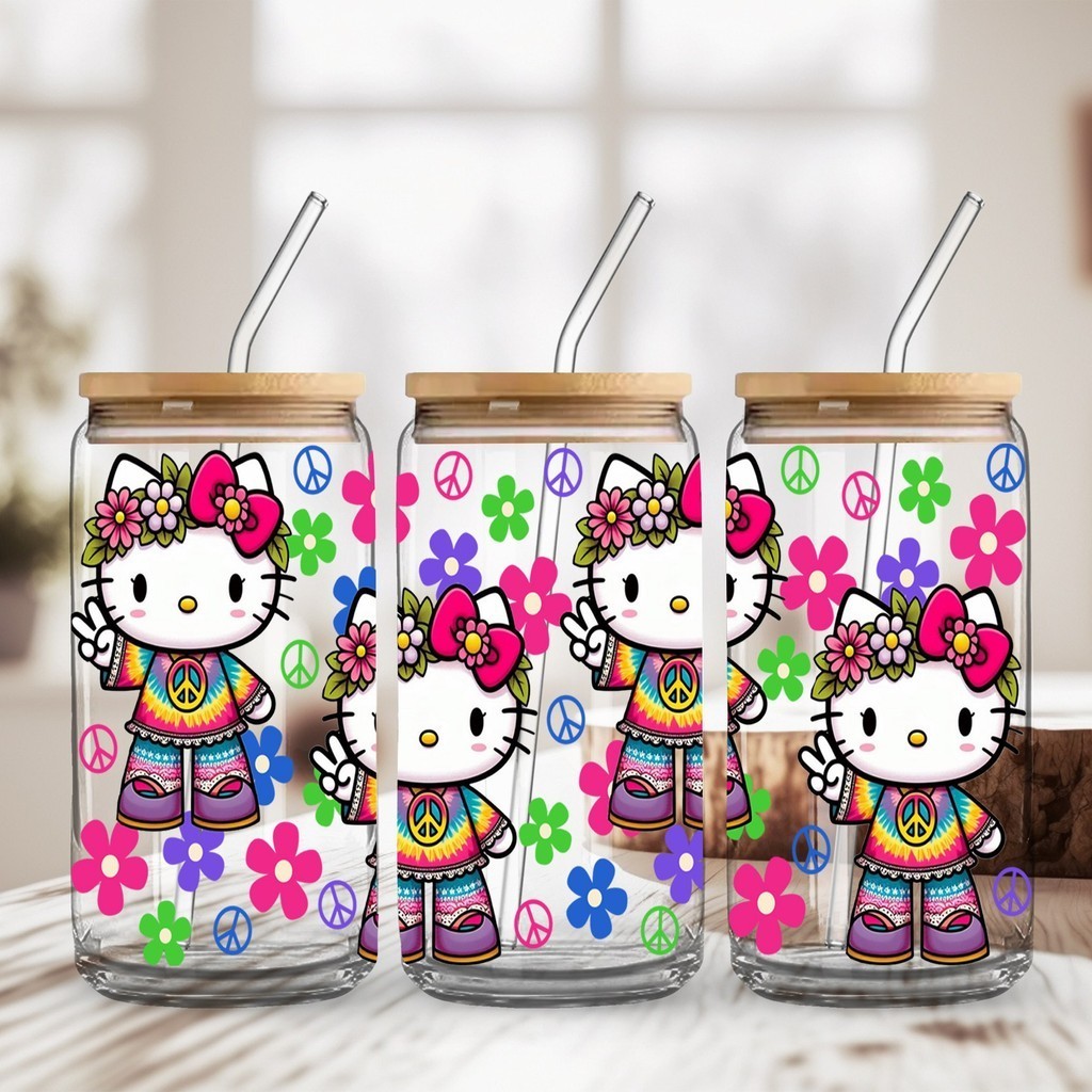 1 Taza De Agua De La Marca Hello Kitty Con Tapa Y Pajita , En Forma De ...