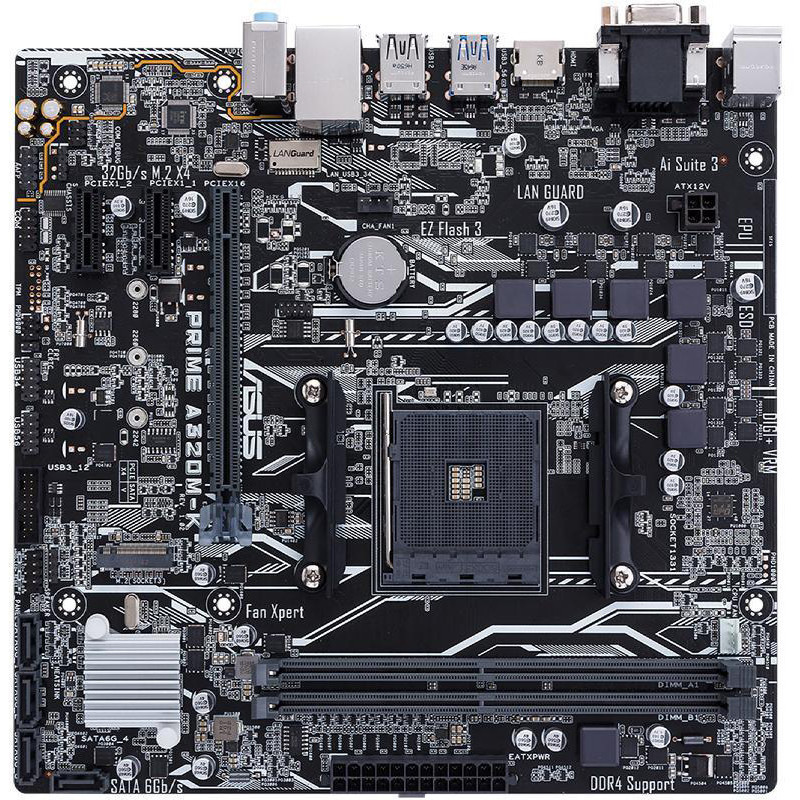 ASUS PRIME A320M-K Motherboard Socket Am4 Pcie Ddr4/A320 Gaming Para ...