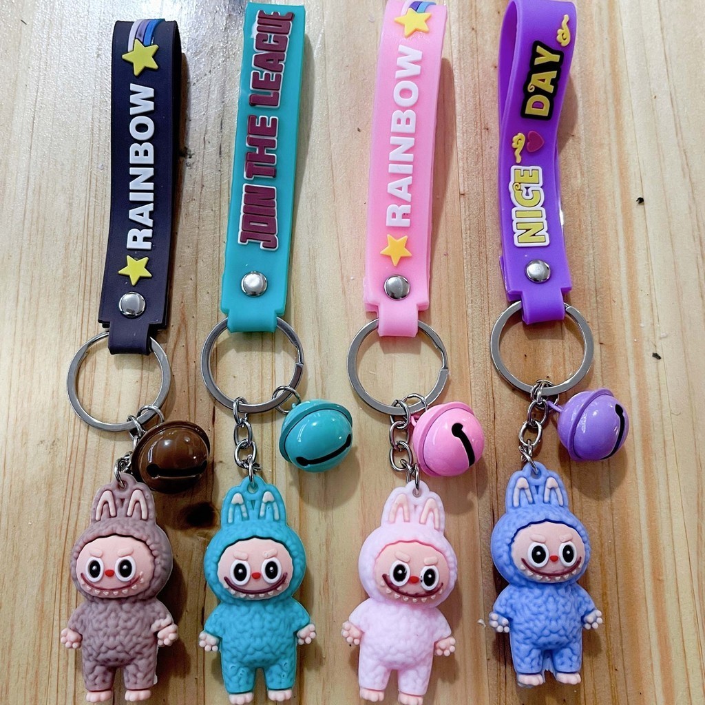 Pop Mart Labubu Muñeca Llavero Los Monstruos Emocionante Macarrón Cara De Vinilo Figura