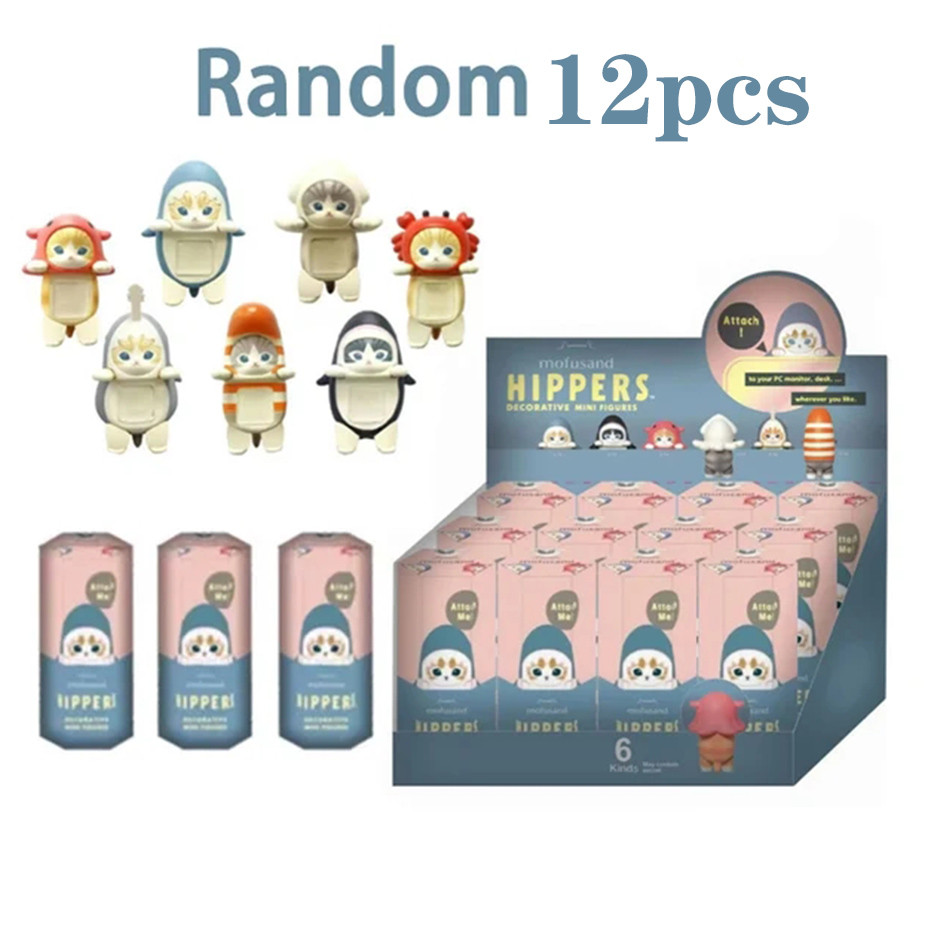 12PCS Nuevo Sonny Ángel Y Mofusand Caja Ciega Hippers Mini Figura Gato ...