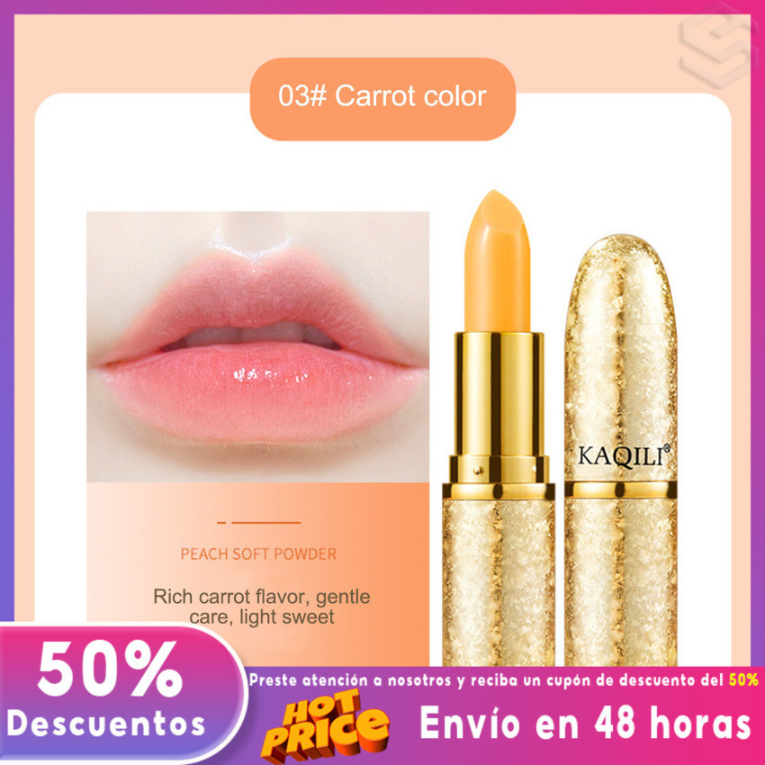 Lápiz Labial Dorado Que Cambia De Temperatura Caroteno color No Se ...