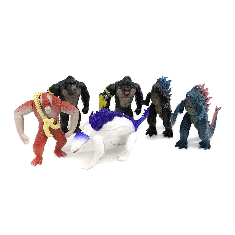 6pc/Set Godzilla vs. Kong 2 Figure Toys Skar King Shimo KONG PVC Model ...