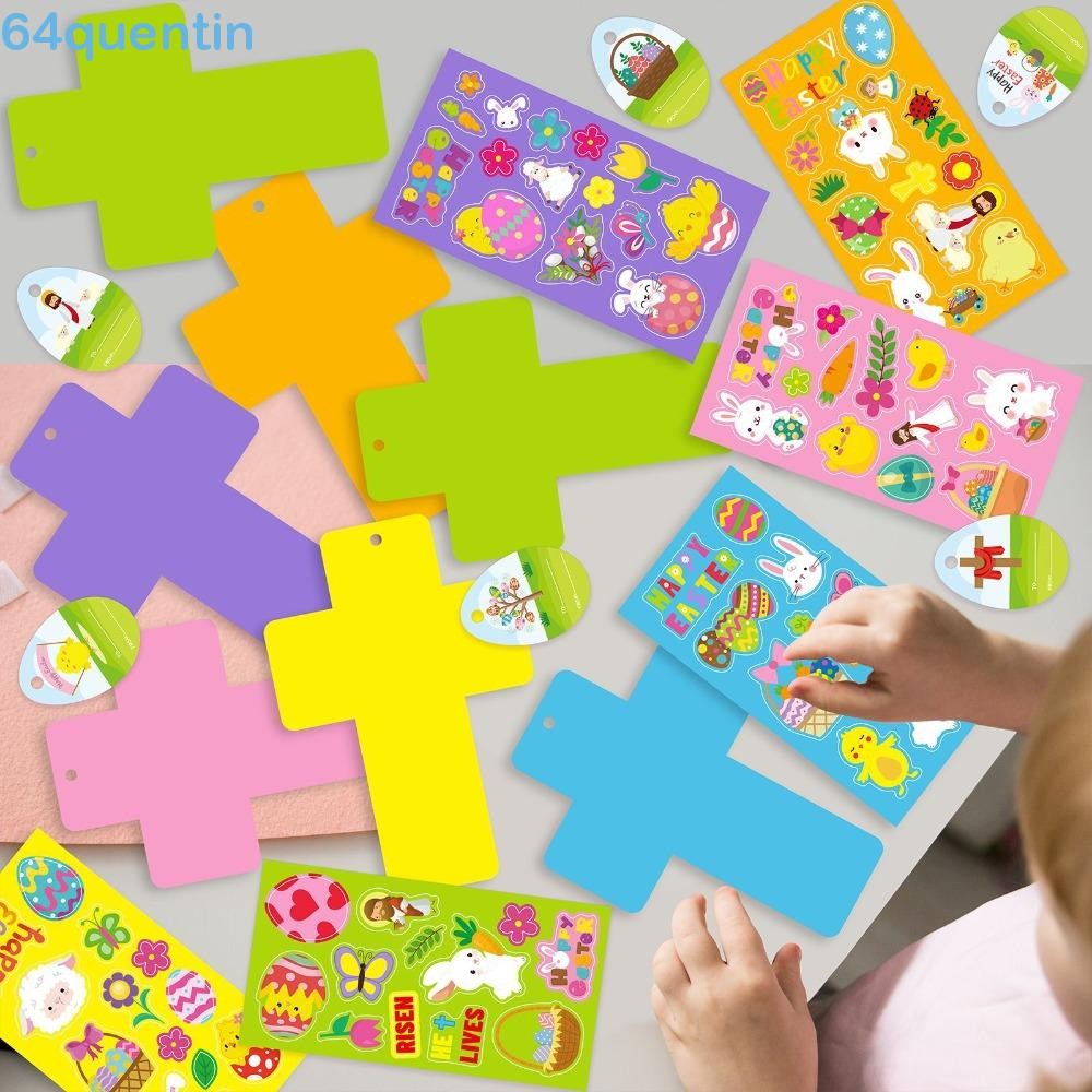 QUENTIN DIY Colgante De La Cruz De Pascua , Huevo Jesús Conejo Stickers ...