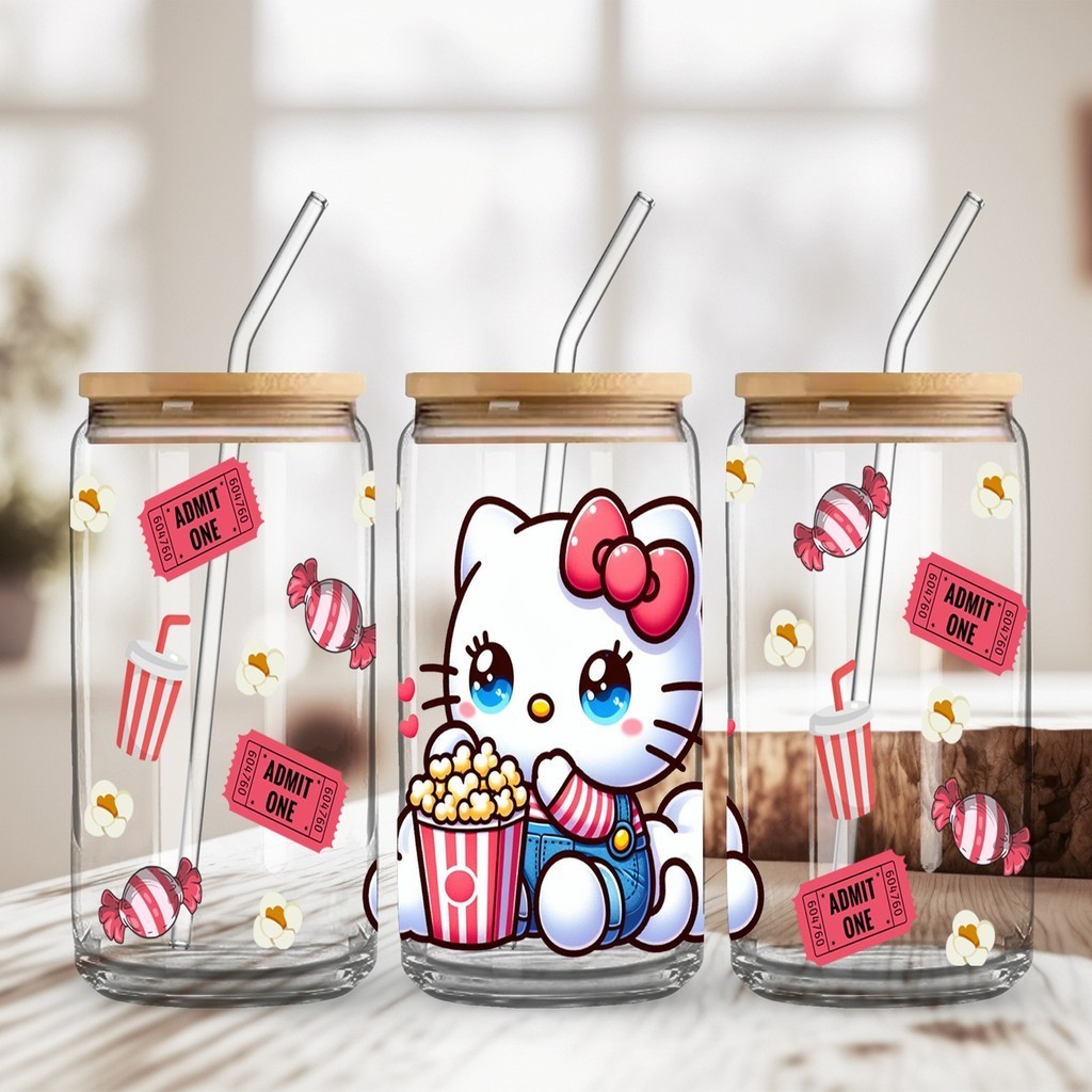 1 Taza De Agua De La Marca Hello Kitty Con Tapa Y Pajita , En Forma De ...